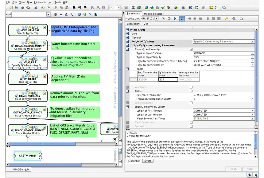 Omega geophysical data processing software